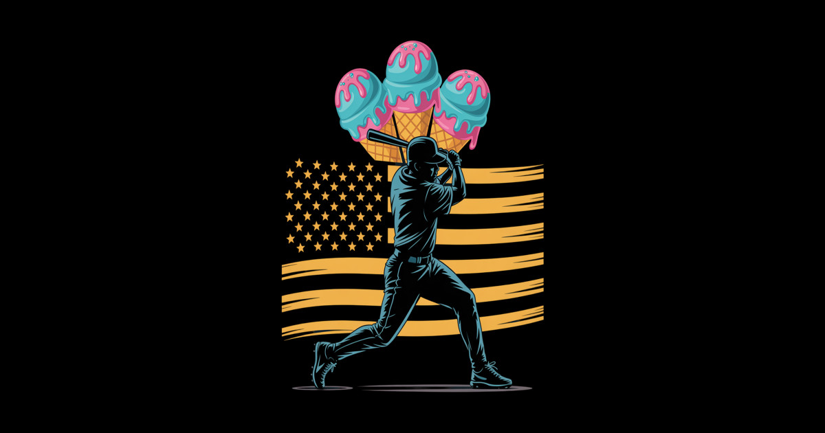 Baseball Drip Bat – Ice Cream USA Flag Boys - Baseball Drip Bat ...