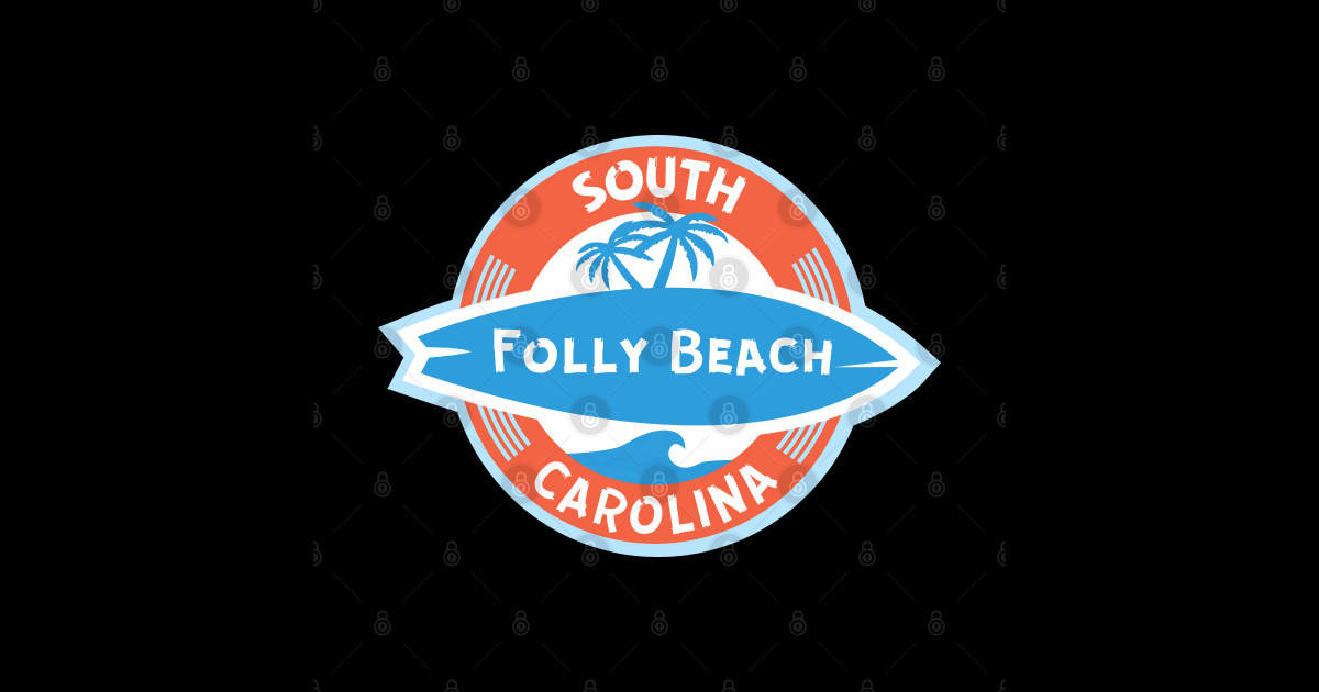 Folly Beach Surf - Folly Beach - Sticker | TeePublic