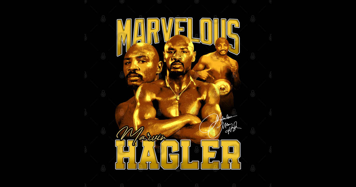 Marvelous Marvin Hagler Boxing Legend Signature Vintage Retro 80s 90s ...