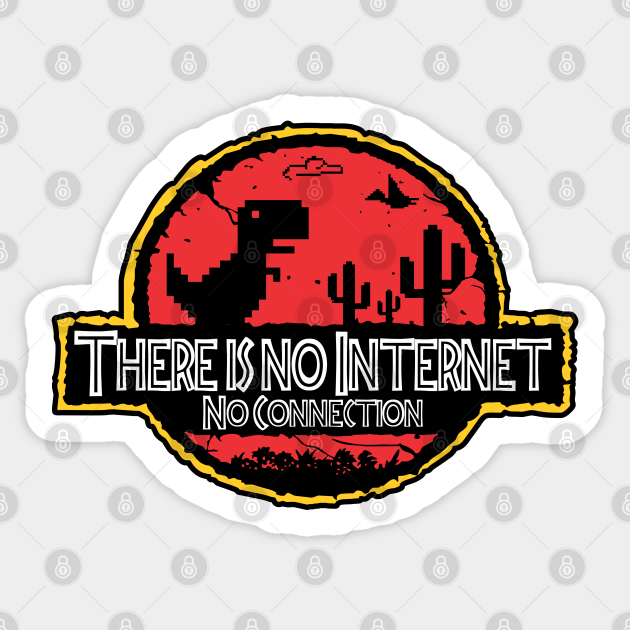 No Internet Connection Dino T rex Chrome Game - Offline Game - Sticker ...