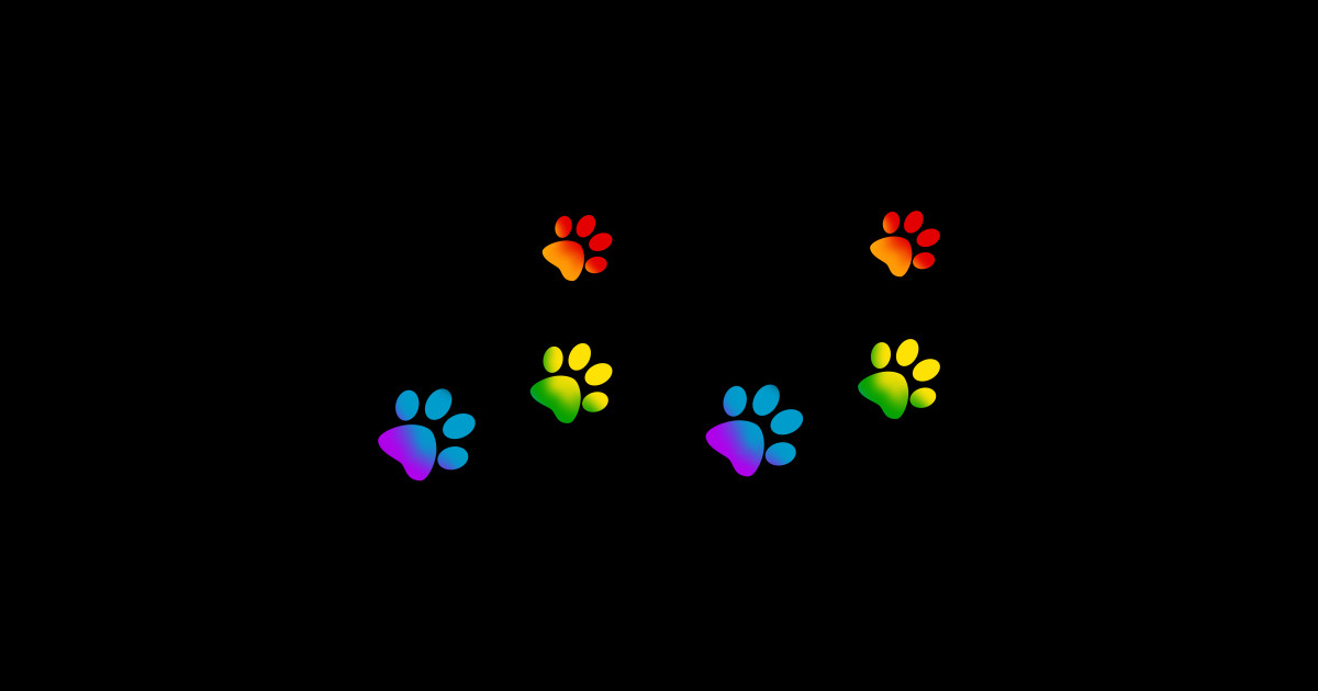 Rainbow Paw Prints - Paw Print - Sticker | TeePublic