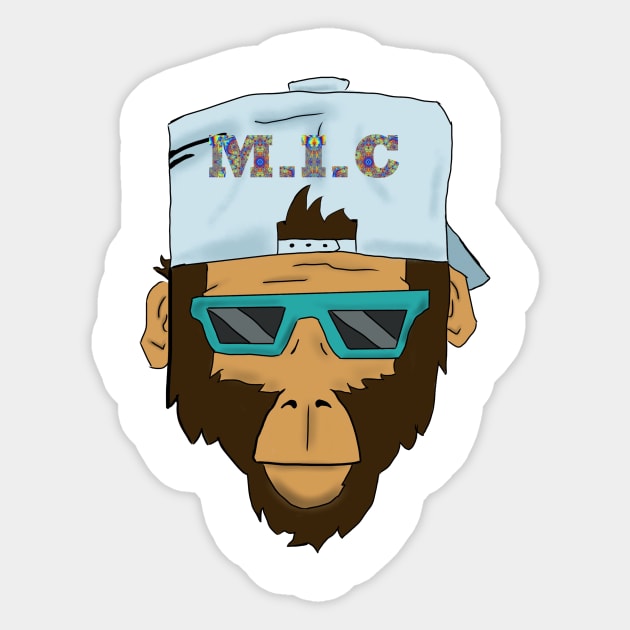 MIC Monkey Head - Mic Monkey - Sticker | TeePublic
