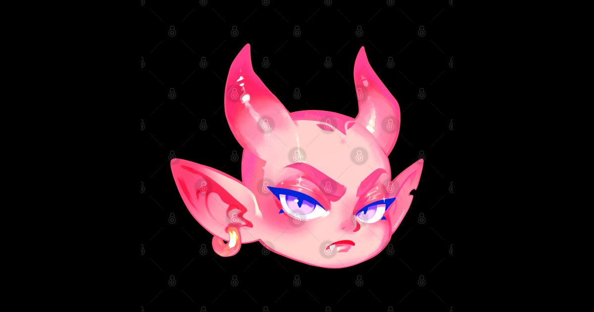 Pink Demon - Cute Stuff - Sticker | TeePublic