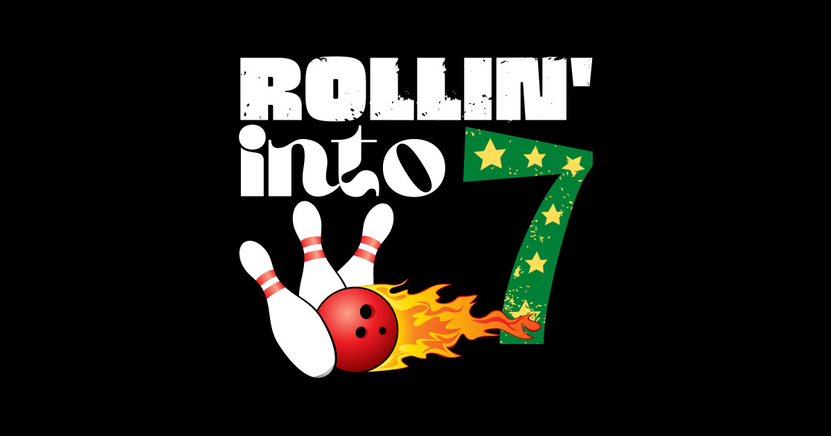 Rolling into 7 Bowling Birthday Gift - 7th Birthday Gift - Sticker ...