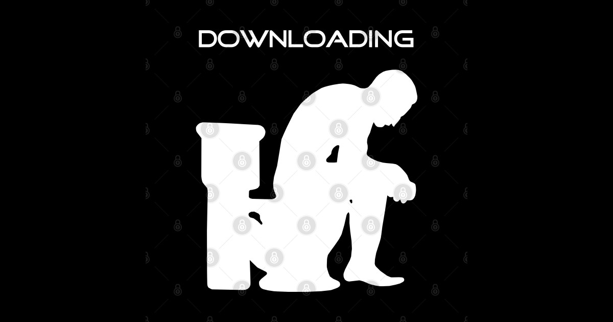 Funny Downloading Toilet - Downloading - Sticker | TeePublic