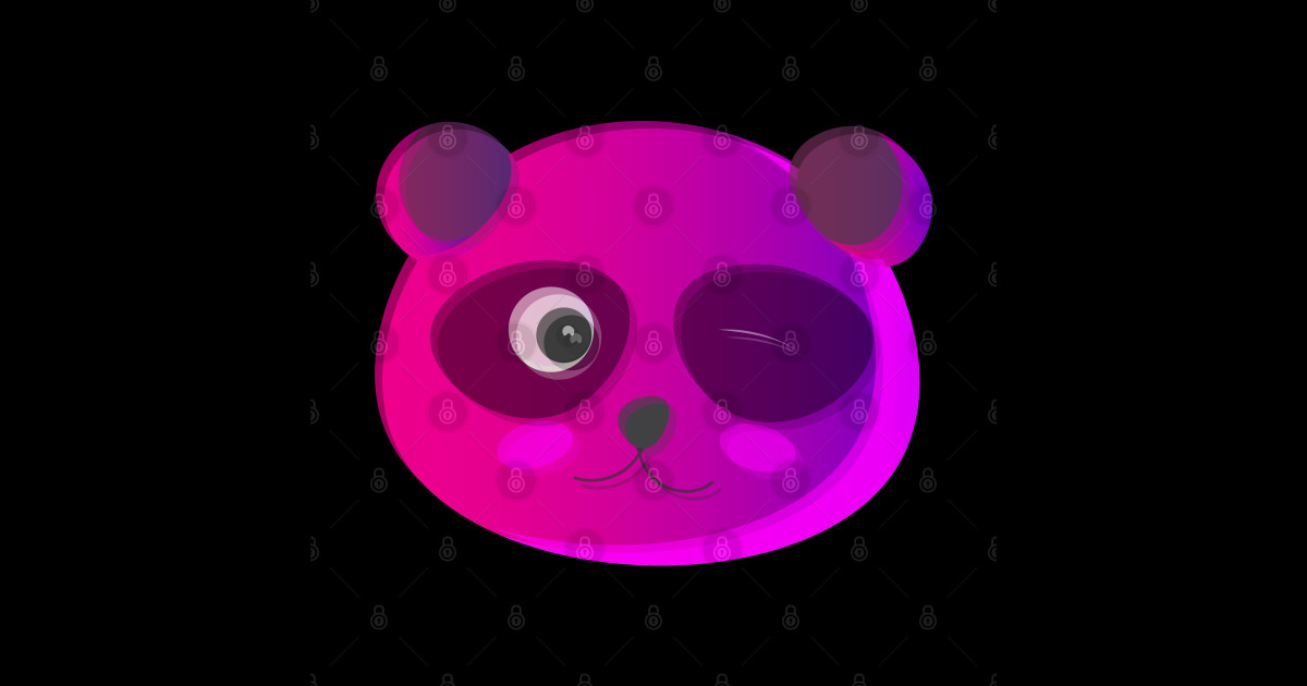 Glitch Panda Neon Face - Glitch - Sticker | TeePublic