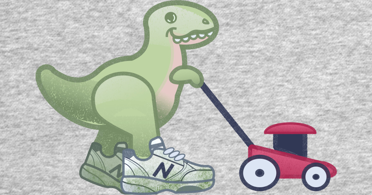 T-Rex Mowing the Grass - Dinosaur - T-Shirt | TeePublic