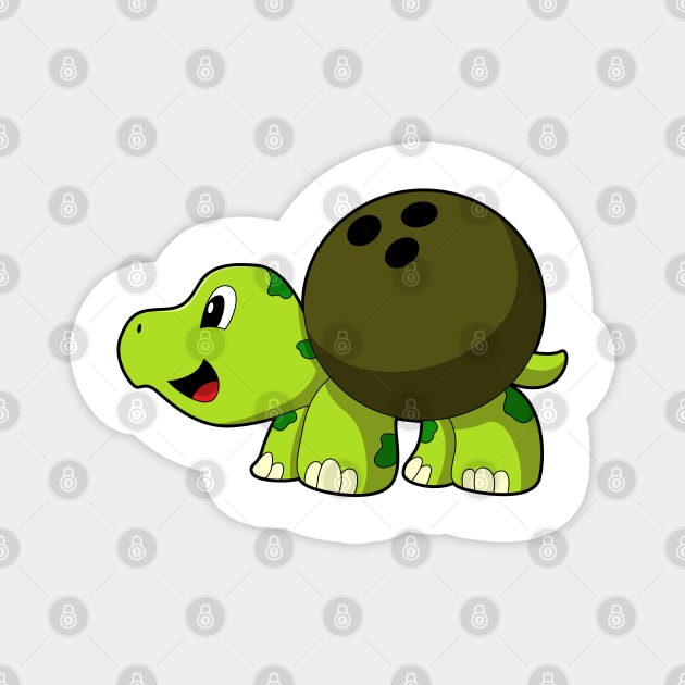 Turtle at Bowling with Bowling ball - Bowling - Magnet | TeePublic