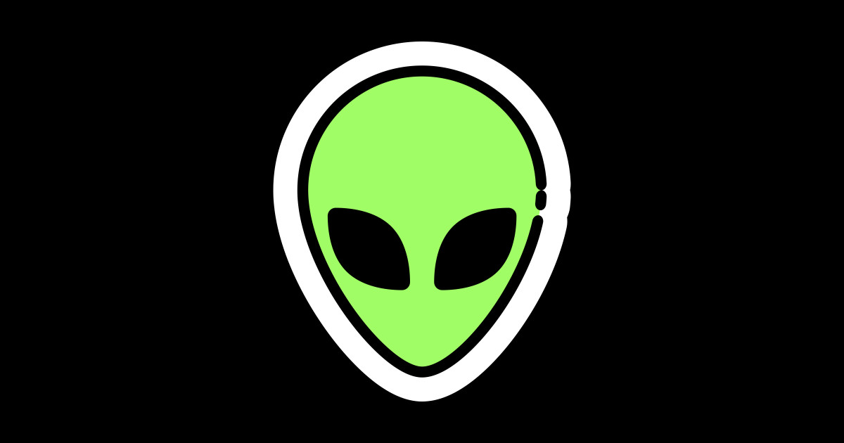 Alien Face // Line Art Sticker - Alien Face - Sticker | TeePublic