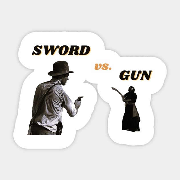 sword vs. gun - Cult Movies - Sticker | TeePublic