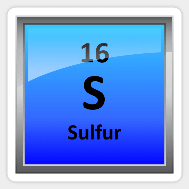 Sulfur Element Tile - Periodic Table - Sulfur - Sticker | TeePublic