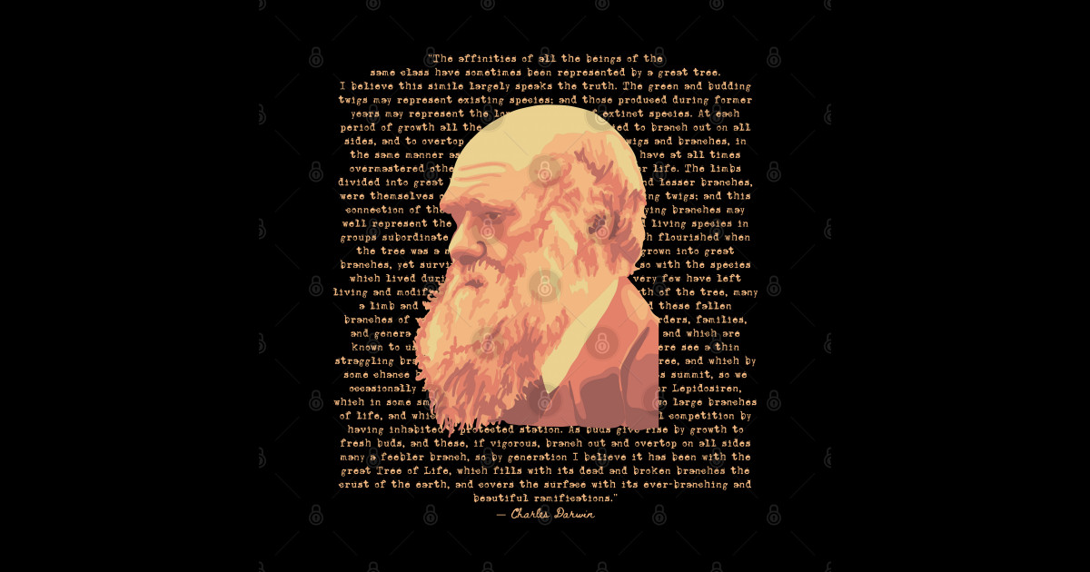 Charles Darwin Portrait and Quote - Charles Darwin - Sticker | TeePublic