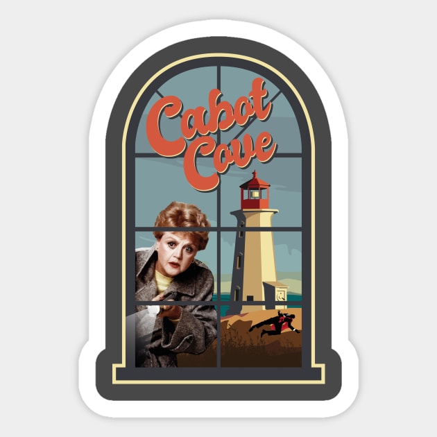 Cabot Cove Jessica Fletcher through the window - Cabot Cove - Sticker ...
