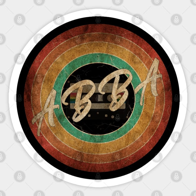 ABBA Vintage Circle Art - Abba - Sticker | TeePublic