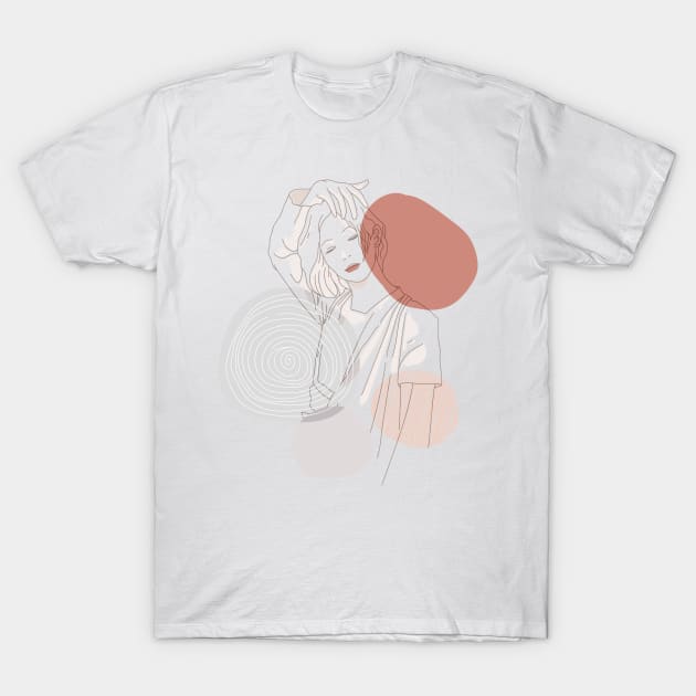 one line woman figure - One Line - T-Shirt | TeePublic