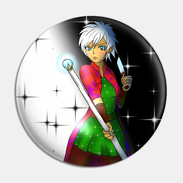 cute elf wizard for dnd and anime fans - Dnd - Pin | TeePublic