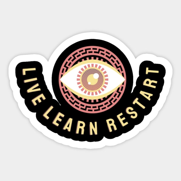 Live Learn Restart Alt Logo - Motivational - Sticker | TeePublic