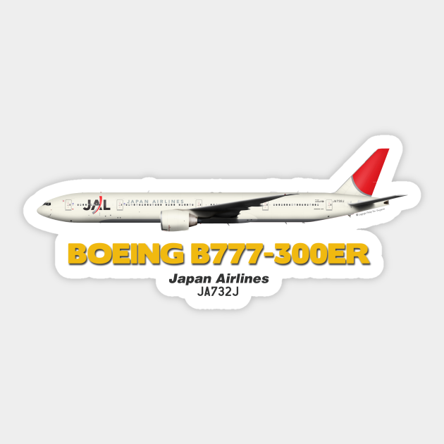 Boeing B777-300ER - Japan Airlines - B773er - Sticker | TeePublic