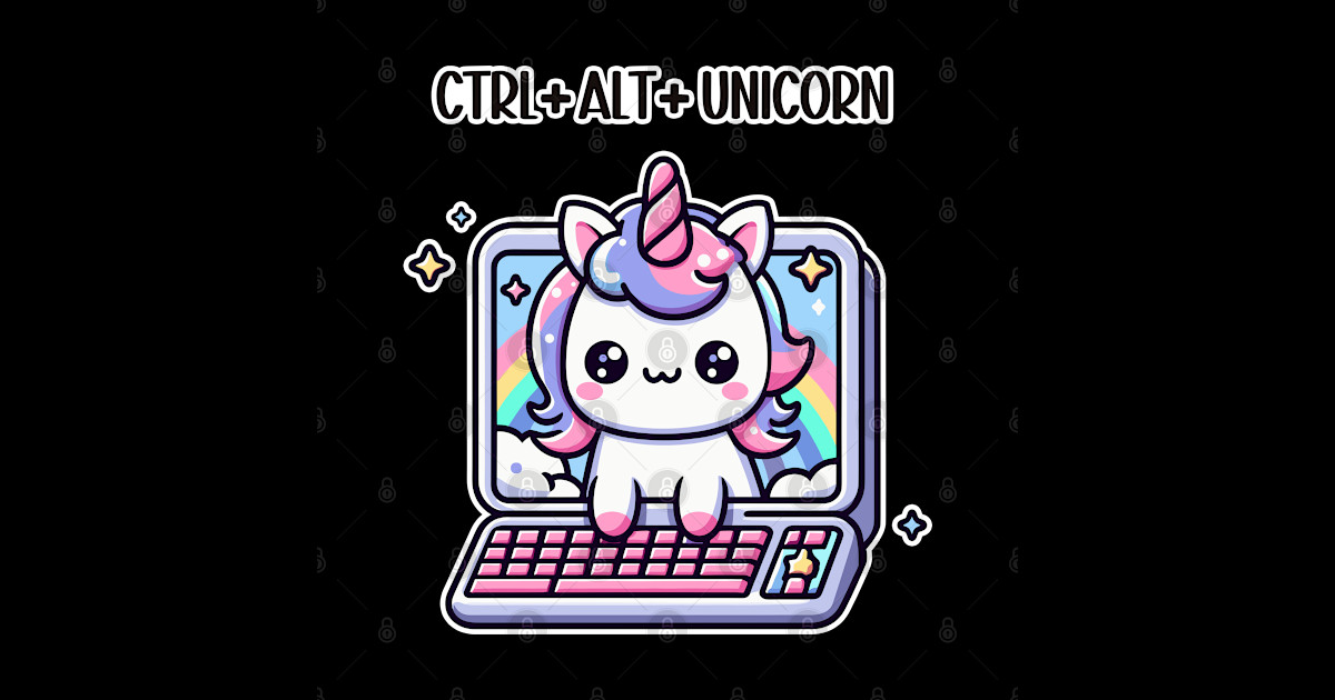 Cute Unicorn Emerging from Computer Screen - Unicorn - Sticker | TeePublic