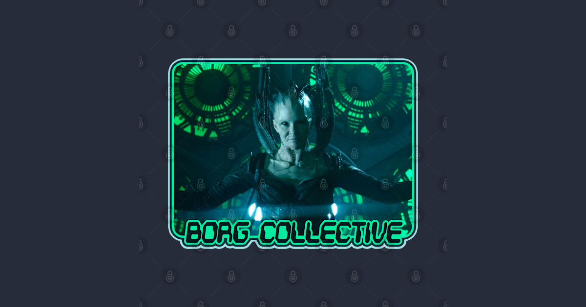 STAR TREK - Borg Collective retro iron-on style - Science Fiction Space ...