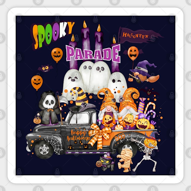 Halloween spooky parade - Funny Halloween - Sticker | TeePublic