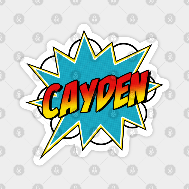 Boys Cayden Name Comic Book Superhero - Cayden Name - Magnet | TeePublic