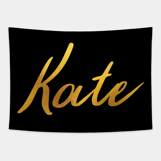 Kate Name Hand Lettering in Faux Gold Letters - Kate - Tapestry | TeePublic