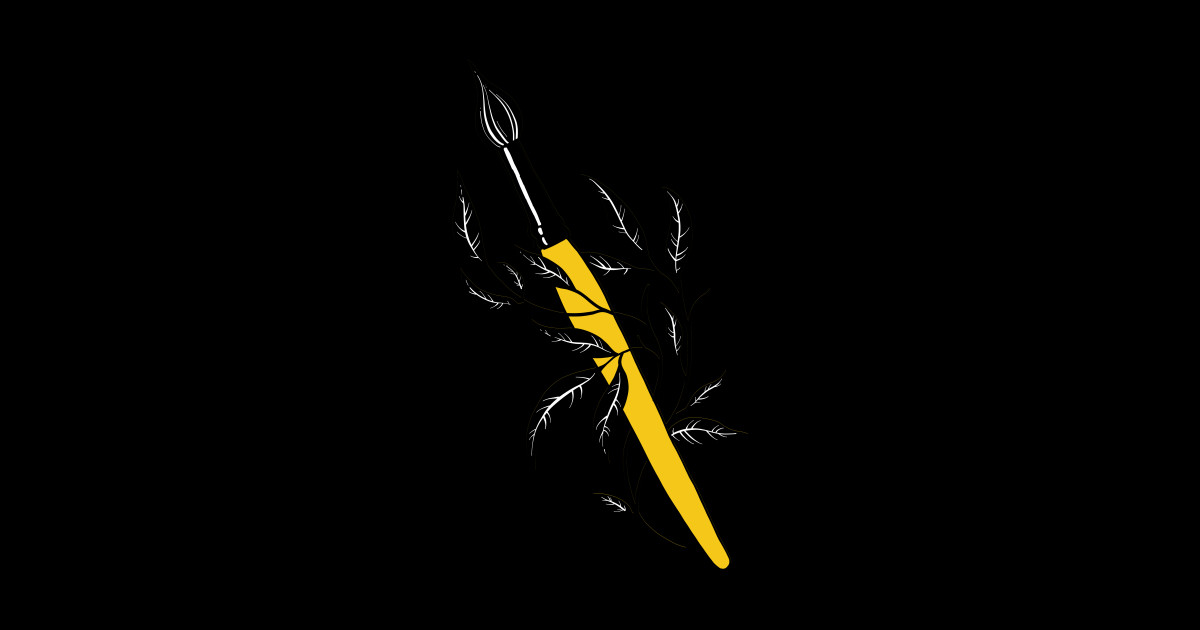Yellow paintbrush - weapon of choice - Paint Brush - Sticker | TeePublic