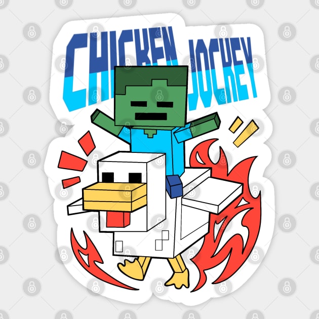 Chicken Jockey Minecraft - Chicken Jockey - Sticker | TeePublic
