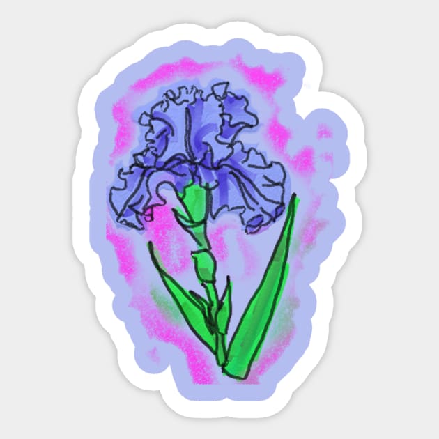 iris flower art - Iris Flower - Sticker | TeePublic