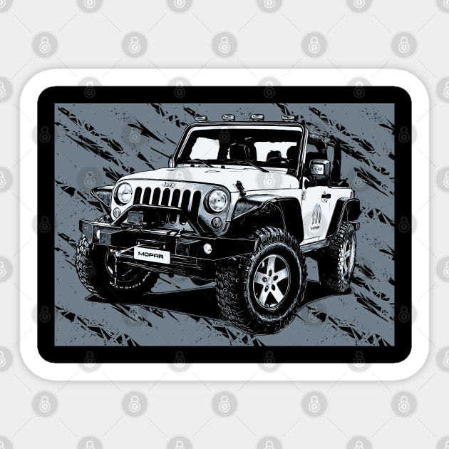 WHITE JEEP WRANGLER - Jeep Lover - Sticker | TeePublic