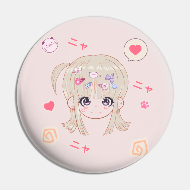 Decora Kei Cute Anime Girl Set - Anime Girl - Pin | TeePublic