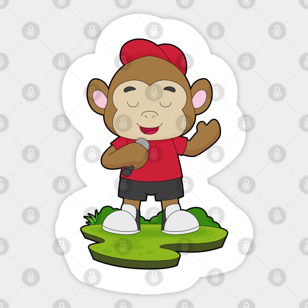 Monkey Singer Microphone - Monkeys - Sticker | TeePublic