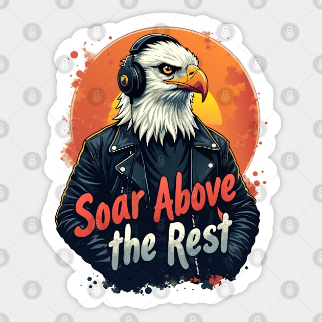 Soaring Eagle Rocker - Motivational Pop Art - Eagle - Sticker | TeePublic