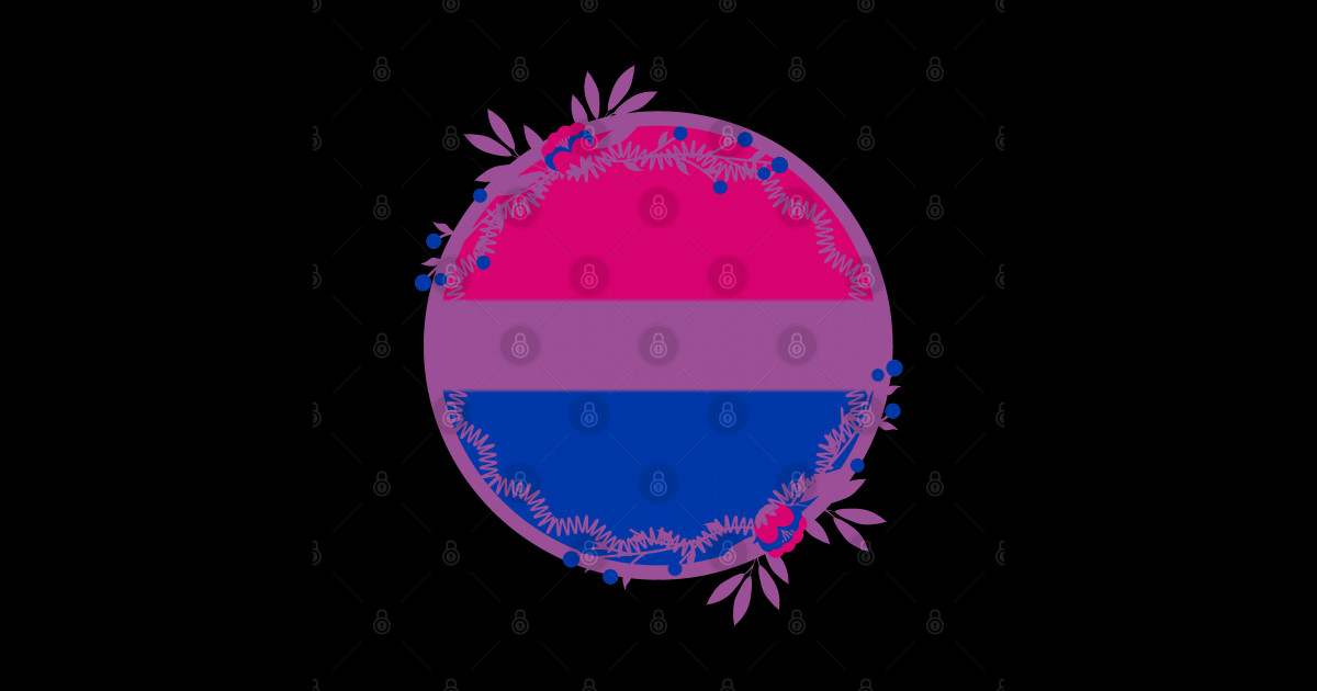 Bisexual LGBTQ Pride flag Rainbow Stripes in a sphere with flowers ...
