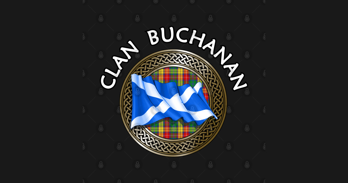 Clan Buchanan Crest & Tartan Knot - Buchanan - T-Shirt | TeePublic