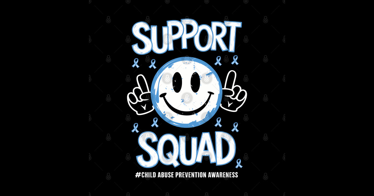 Support Squad Child Abuse Prevention Awareness Smile Face - Support ...