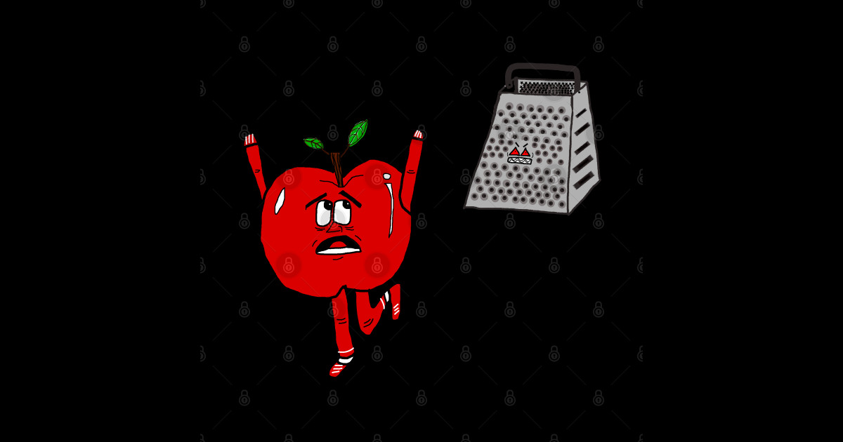 THE APPLE AND THE GRATER - Apple - Sticker | TeePublic