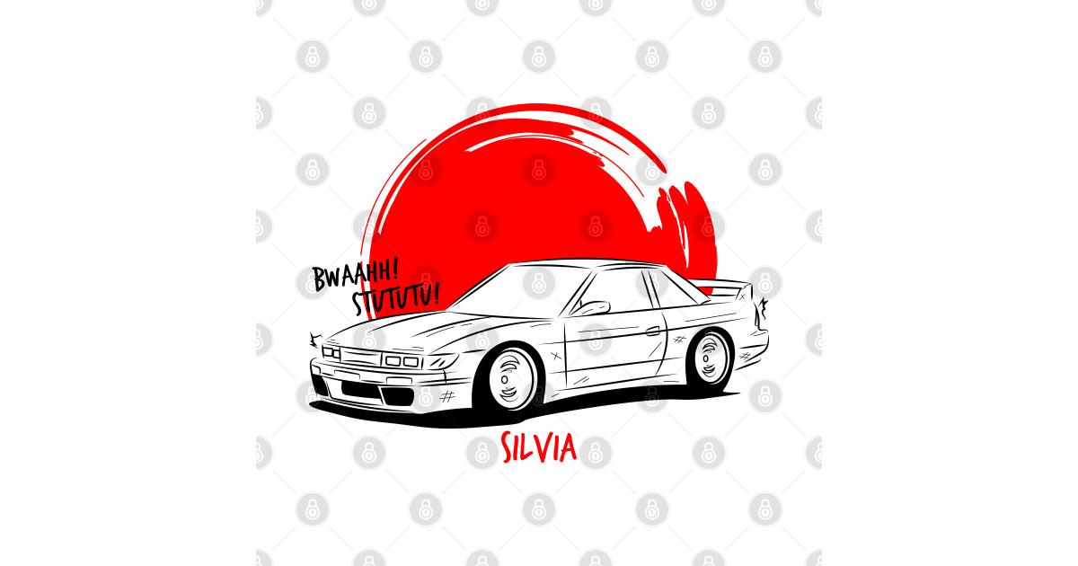 Silvia S13 Draw - 240sx - T-Shirt | TeePublic