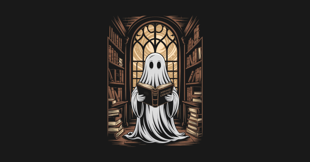 Reading Ghost Library Halloween Librarian Book Lovers - Reading Ghost ...