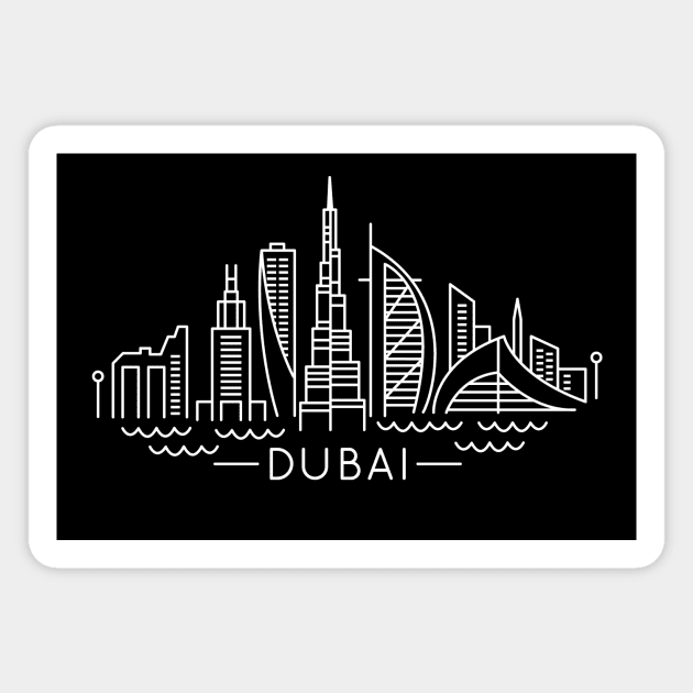 Dubai line art - Dubai - Magnet | TeePublic