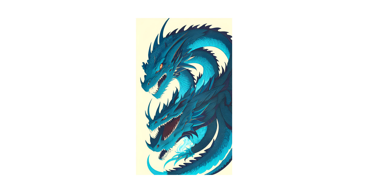 Blue Dragon Graphic Fantasy Anime - Dragons - T-Shirt | TeePublic
