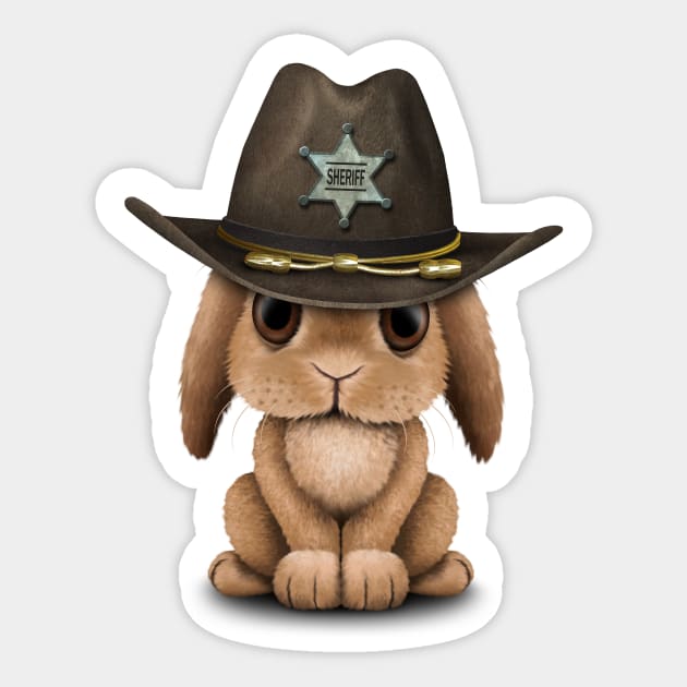 Cute Baby Bunny Rabbit Sheriff - Bunny - Sticker | TeePublic