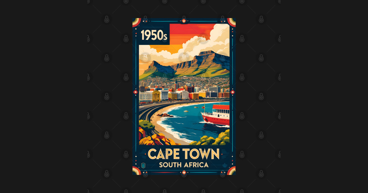 Cape Town South Africa Vintage Poster Tourism Travel - Cape Town - T ...