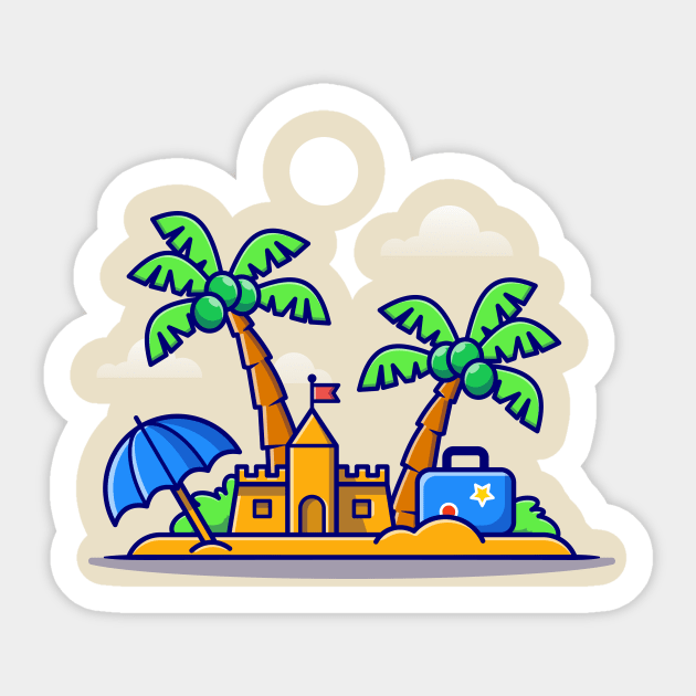 animated beach coconut tree