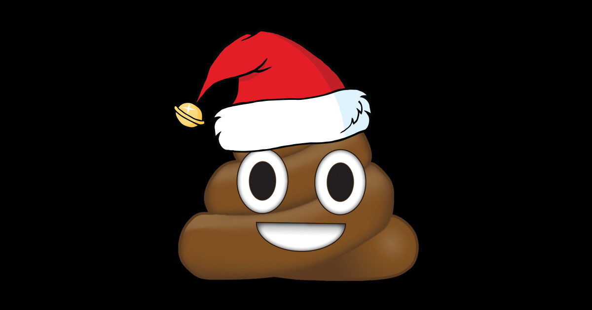 Funny Christmas Poop Emoji wearing a Santa hat - Christmas Poop Emoji ...