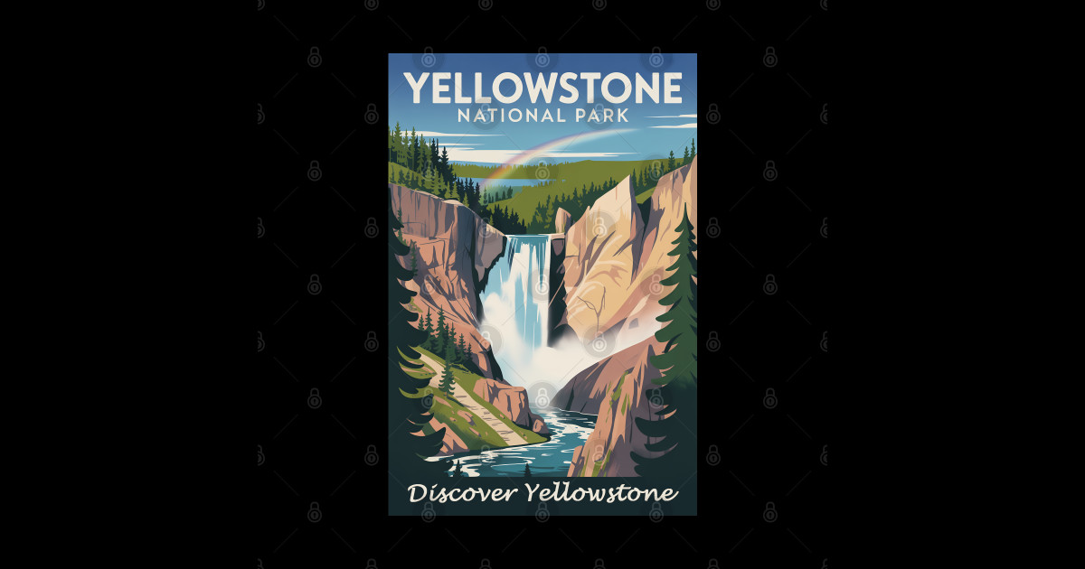 Yellowstone National Park Travel Poster - Yellowstone National Park ...