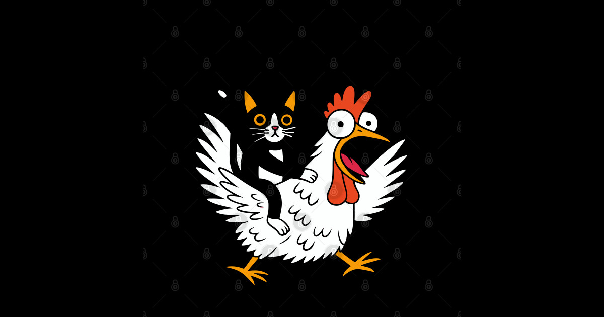 F-Caw-F Chicken Funny Cat Riding Chicken FcawF New - F Caw F Chicken ...