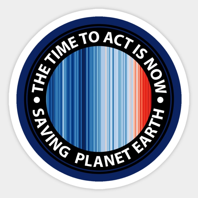 Saving Planet Earth - Warming Stripes - Sticker | TeePublic