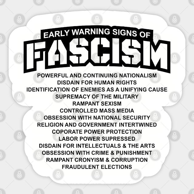 Early warning signs of fascism - Anti Trump - Sticker | TeePublic